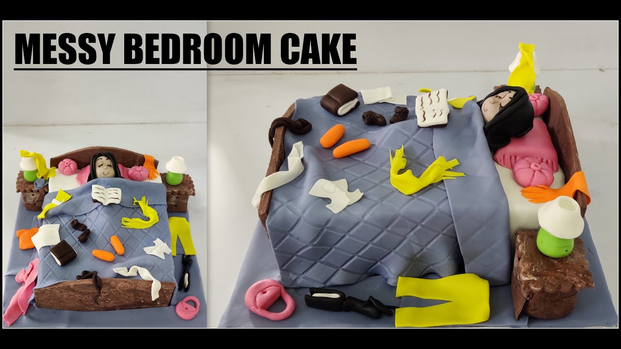 Fondant Messy Room Cake | Tutorial | Easy Cake Recipe - YouTube