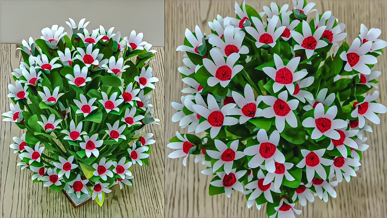 Romantic Paper Flowers with Paper and Glue | A Simple and Creative ...