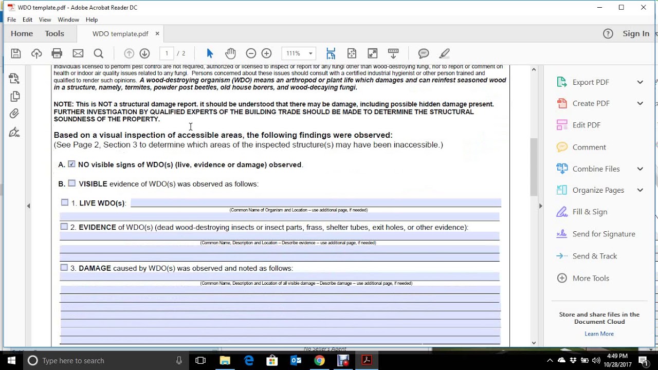 Filling out a WDO form - YouTube