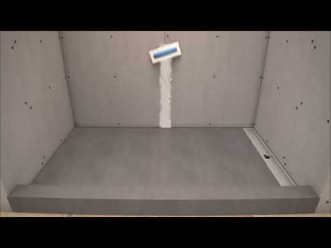 Laticrete Hydro Ban Linear Drain Trough Installation - YouTube