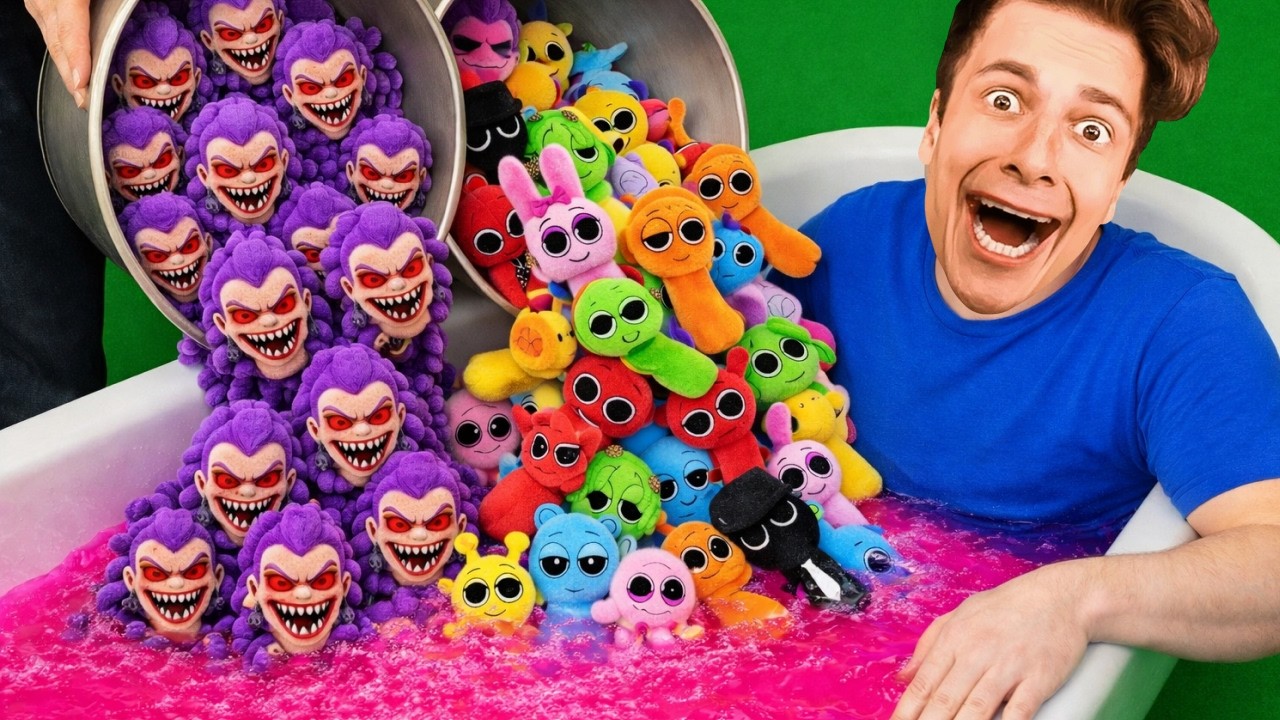 NEVER THROW ALL KPOP DEMON HUNTERS AND SPRUNKI BATH BOMBS AT ONCE AT 3: ...