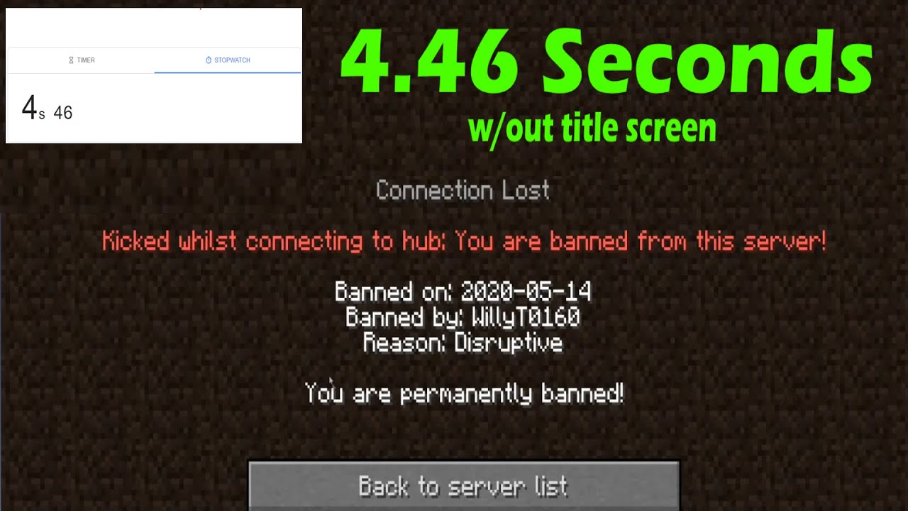 TreeMc Ban Speedrun any% 4.46 Seconds [W/O Loading Screen/Queue WR ...