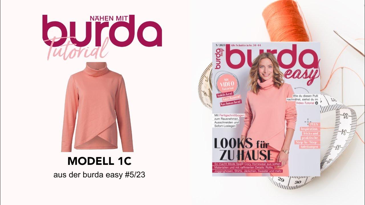 [Nähanleitung] Nähen mit burda –kuscheliges Longsleeve 1C | burda easy #5/23 - YouTube