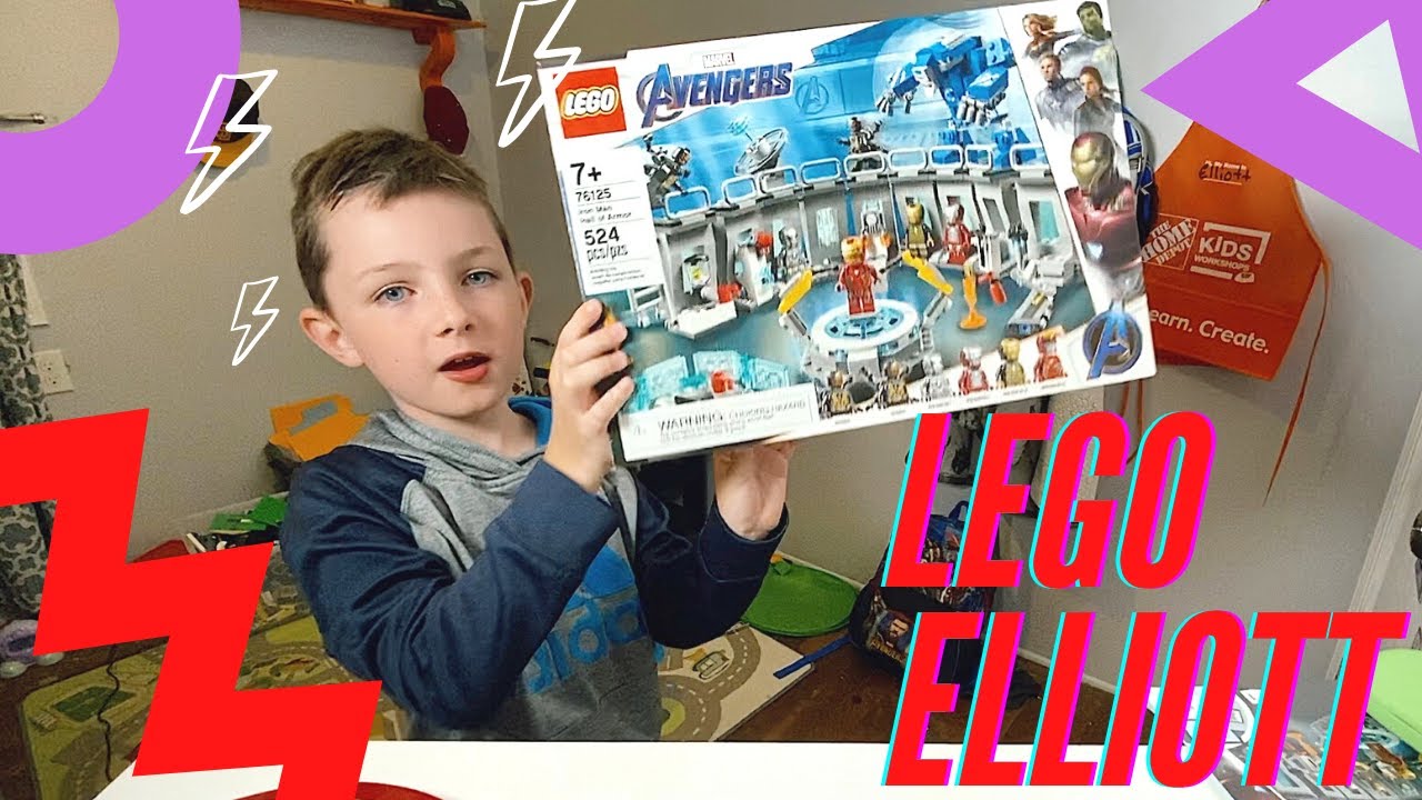 LEGO Elliott Builds and Shows the LEGO Marvel Avengers Iron Man Hall of ...