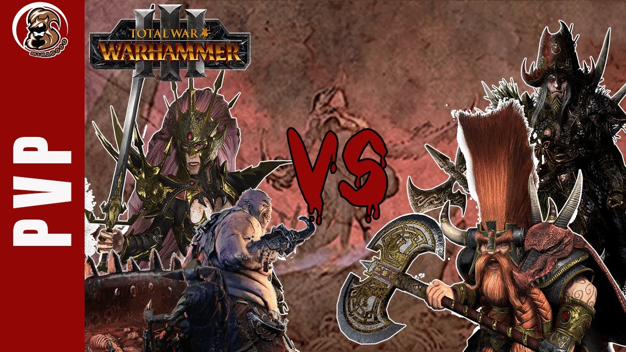 PVP 2vs2 - Ogre/Elfe-Noir vs Nain/Côte Vampire - Total War Warhammer 3 ...