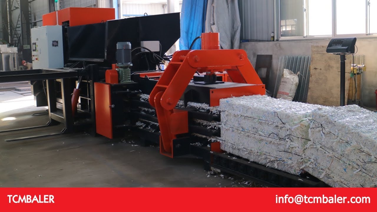 cardboard waste conveyor and compactor - YouTube