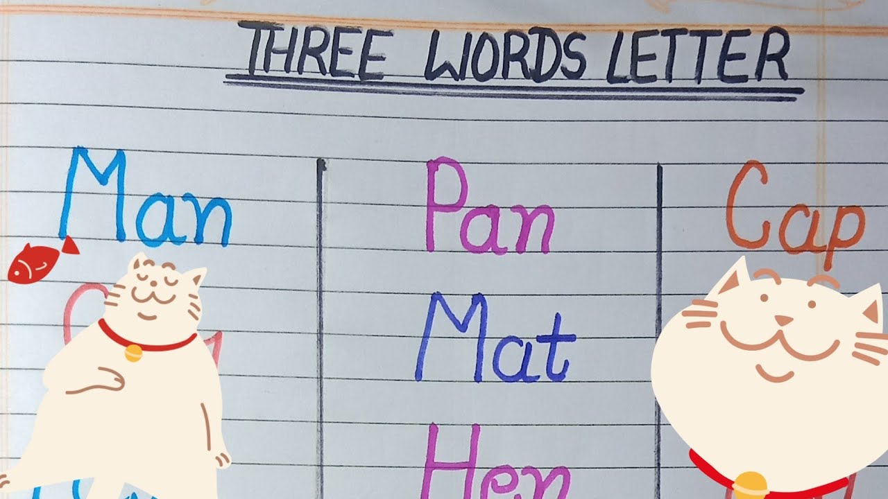 Abcd writing 3 Latter|Three words latter in english||three latter word ...