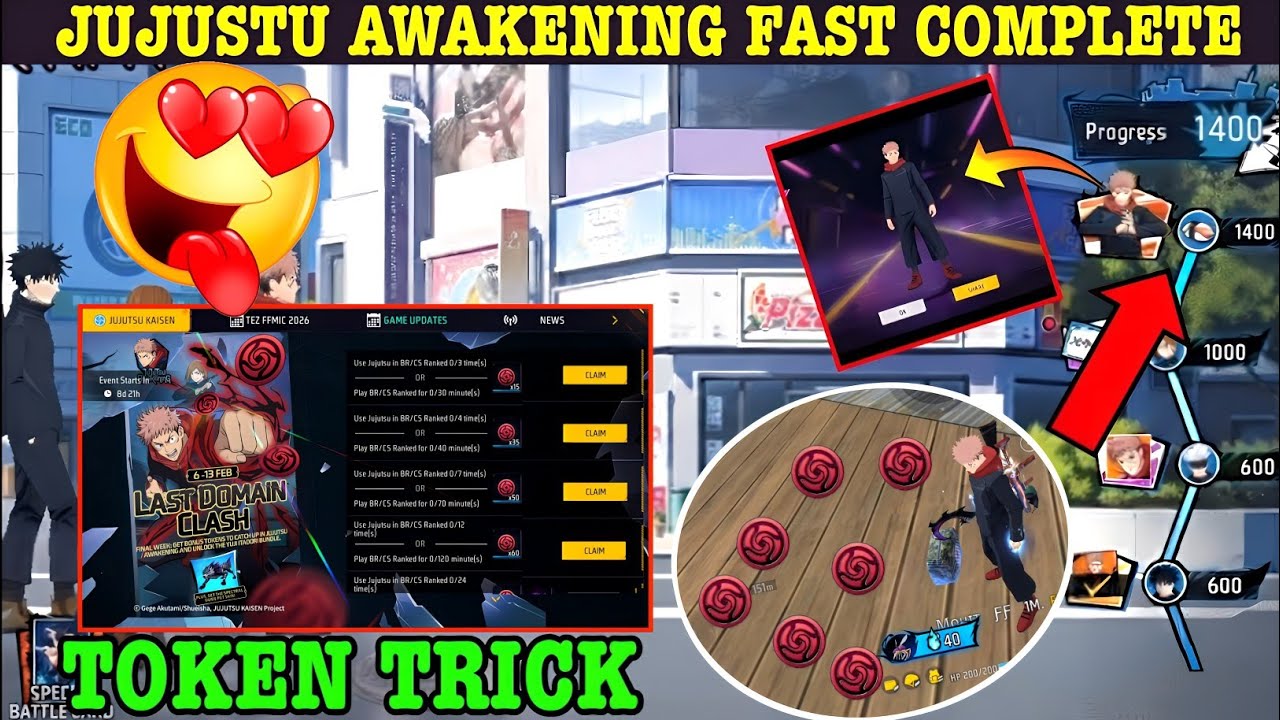 How To Get/Collect Jujutsu Awakening Event Token In FF Br New Yuji ...
