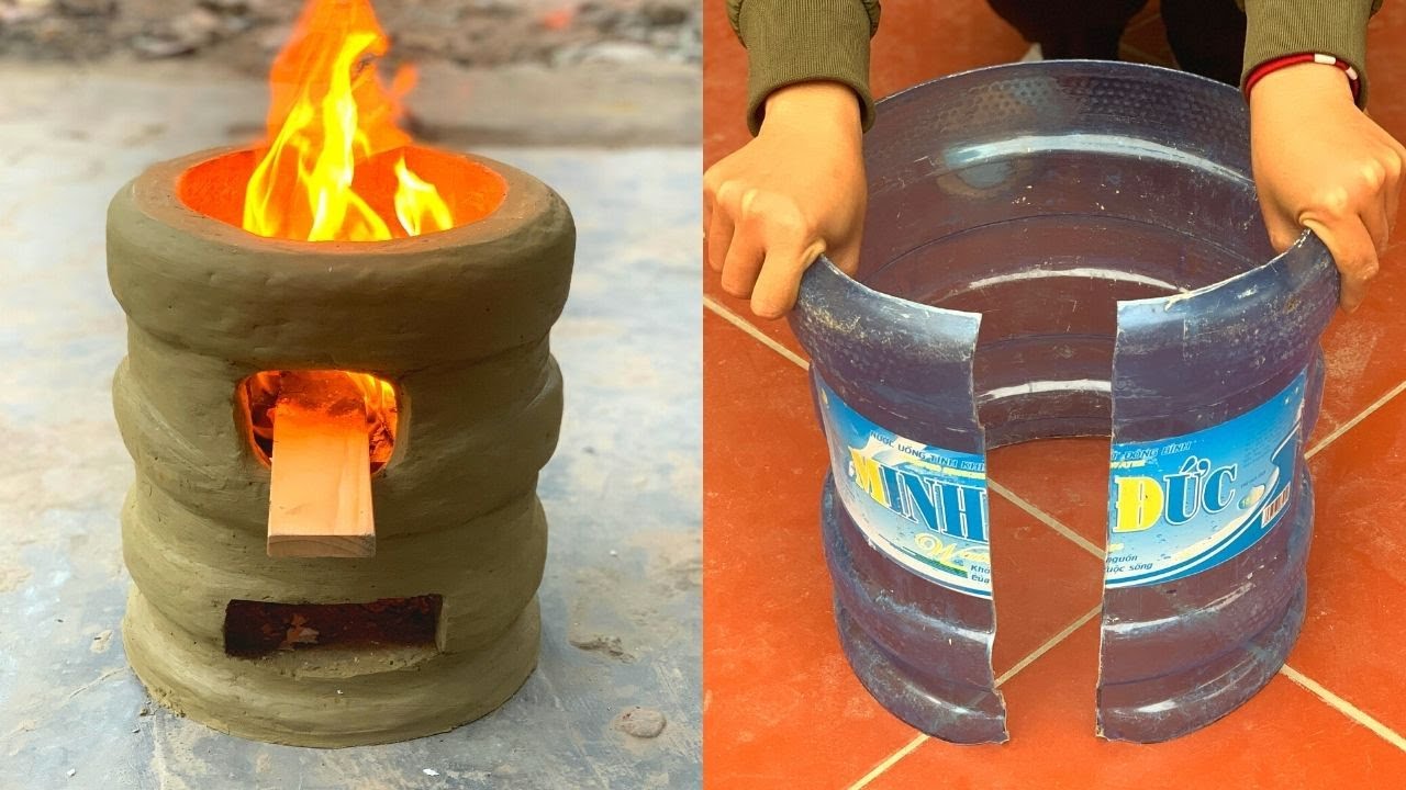 DIY Firewood Stove - Clay and Cement, Old Plastic Barrels- to Make ...