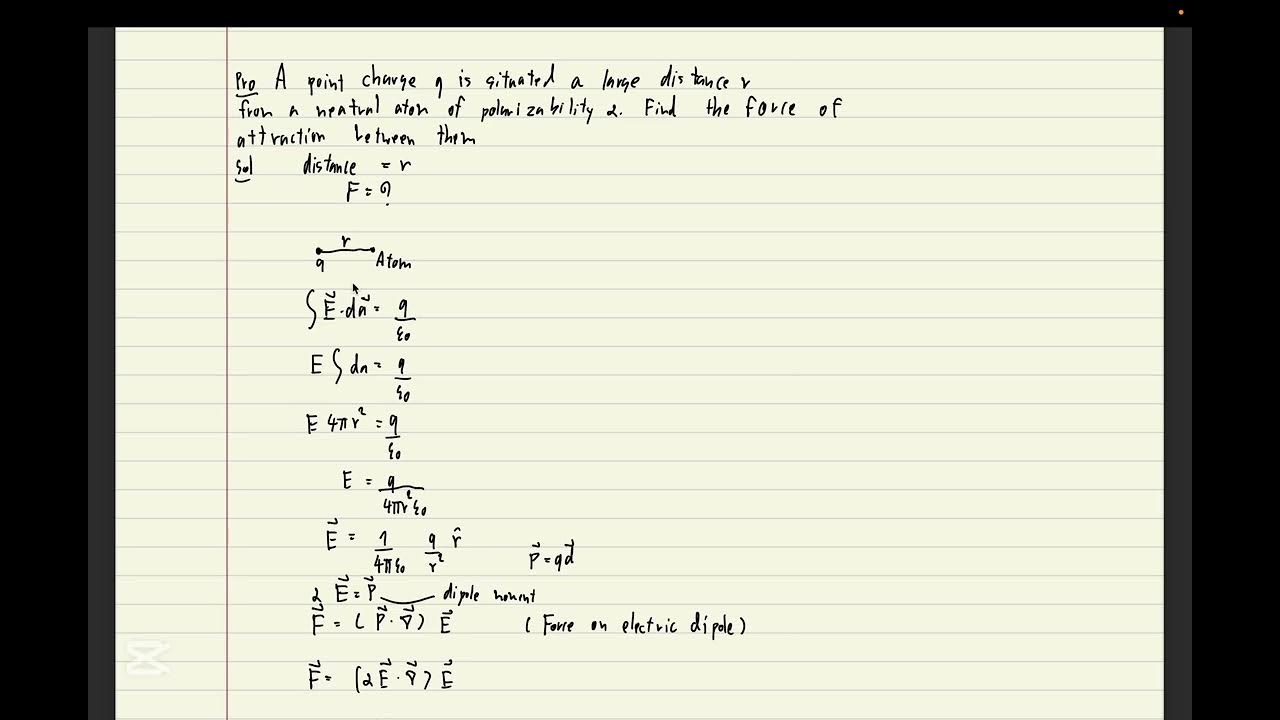 [eng] atomic polarizability example problem no.2 with a solution (electromagnetics) - YouTube