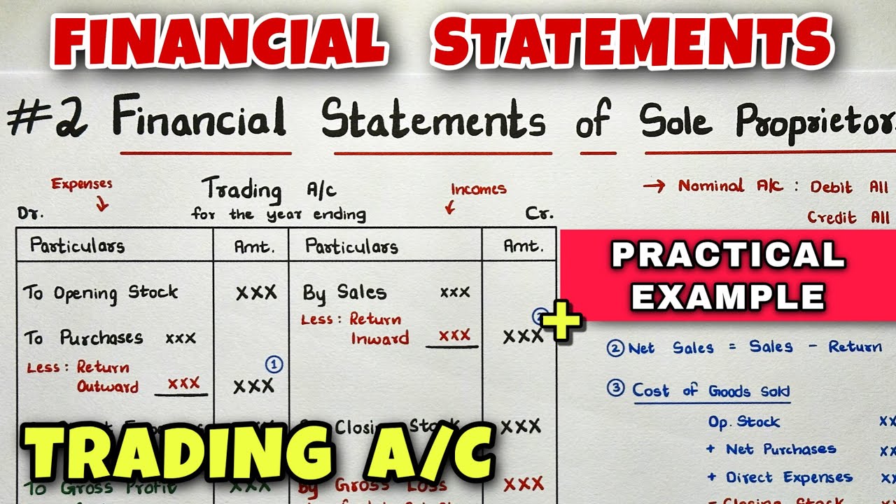 #2 Financial Statements - Trading A/c with Practical Example - Class 11 ...