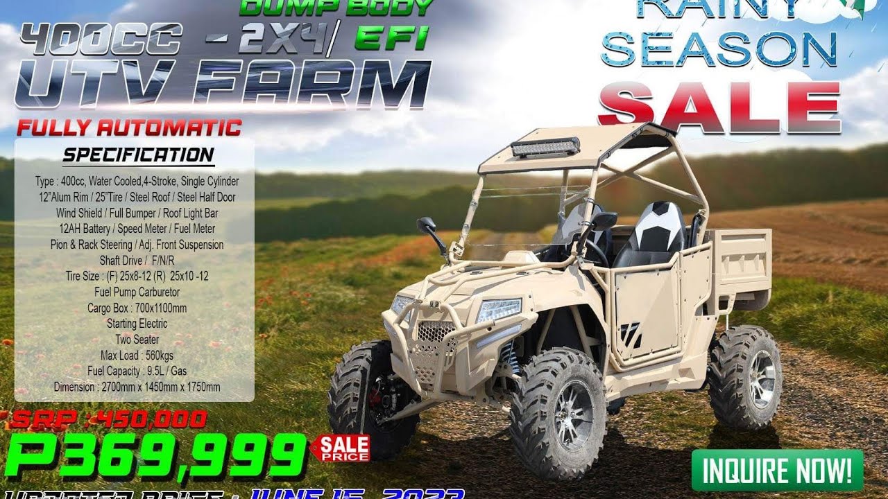 YP4k UTV SPORT 400cc EFI UTV FARM , AUTOMATIC, FANGPOWER - YouTube