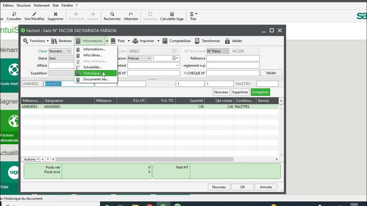 SAGE COMMENT MODIFIER UN BON DE LIVRAISON DEJA FACTUREE - YouTube
