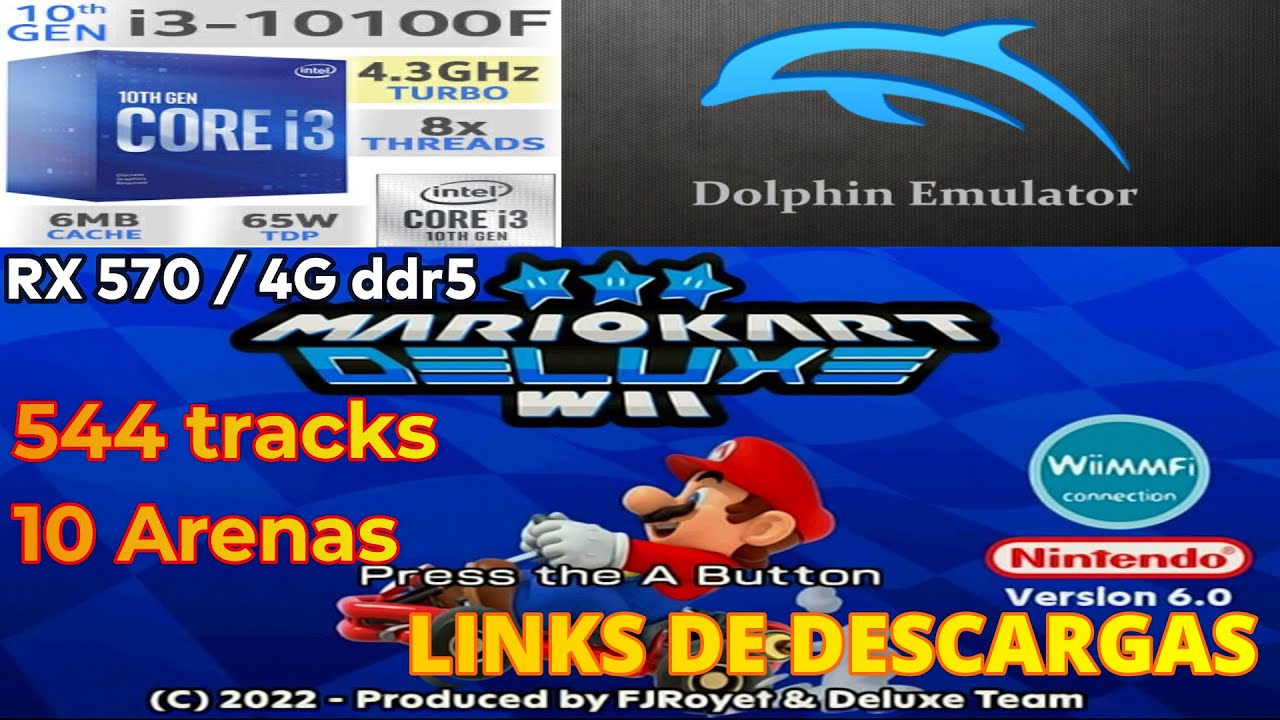 Dolphin emulator GameCube y Wii * Mario Kart Wii Deluxe 6.0 * con 544 ...
