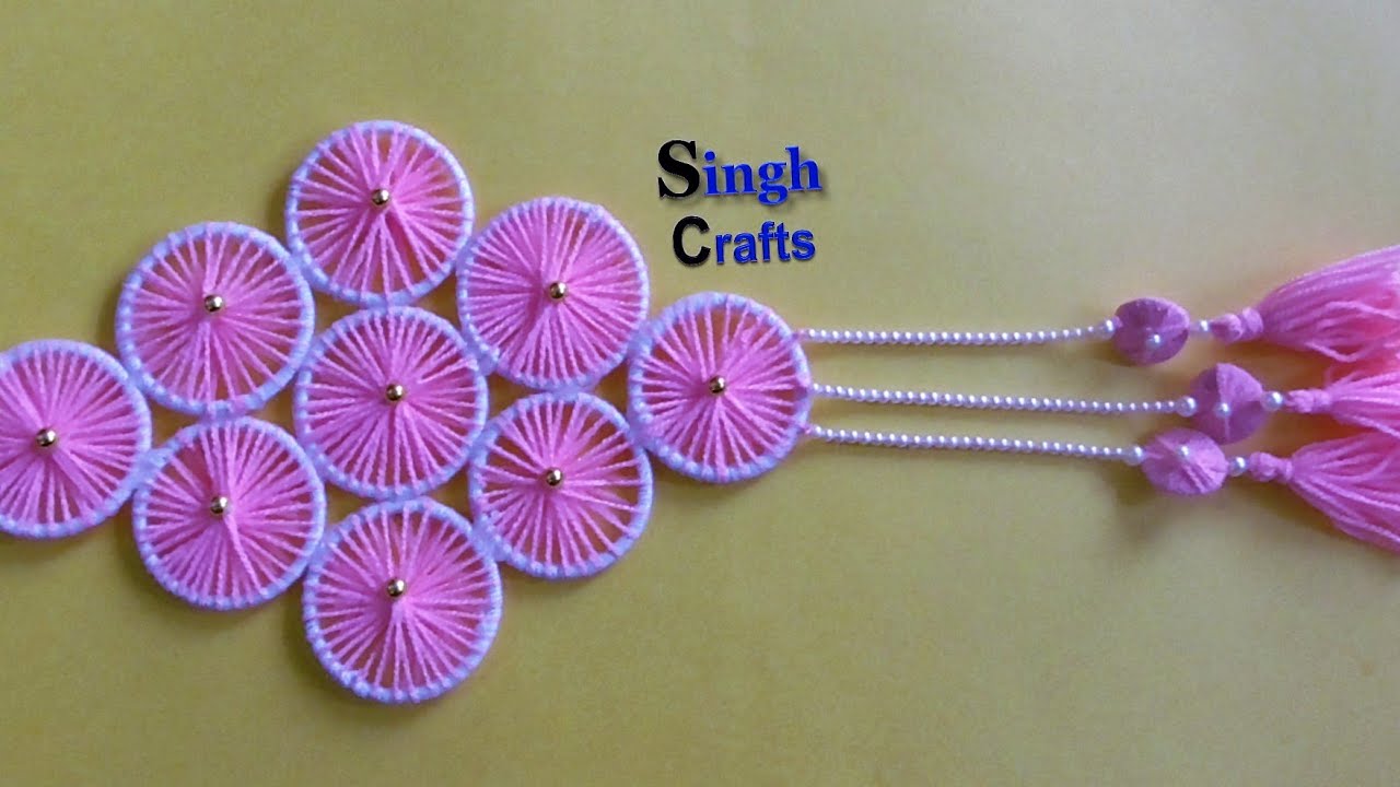 Amazing pink wool and old bangles wall hanging design ideas for home ...