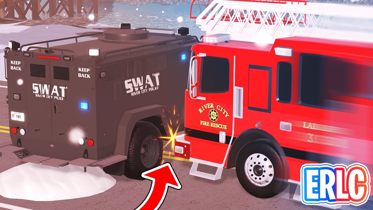 STOLEN LADDER TRUCK SMASHES INTO THE SIDE OF BEARCAT! - ERLC Roblox ...