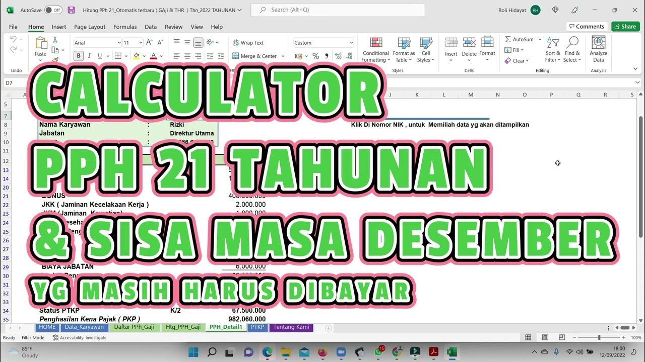 CARA MENGHITUNG PPH 21 TAHUNAN DAN PPH 21 MASA DESEMBER - YouTube