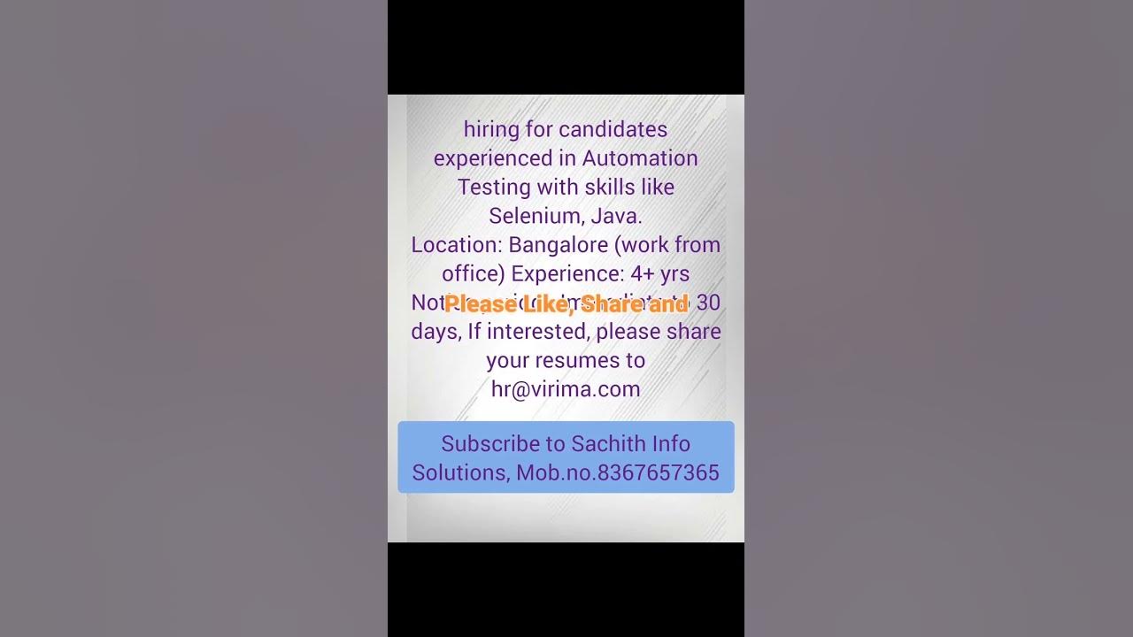Hiring Automation Testing Automationtesting Testingjobs Youtube
