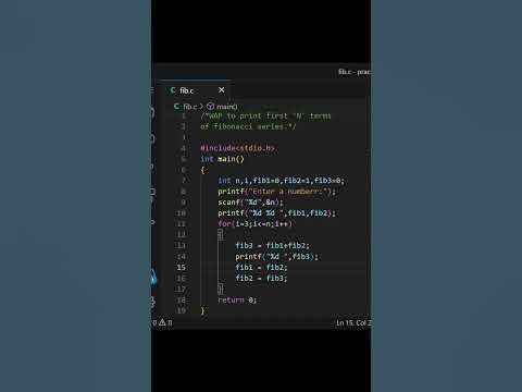 print 'N' terms of Fibonacci series|code_with_shamsi | #coders #ctutorials#codm#education#shorts ...