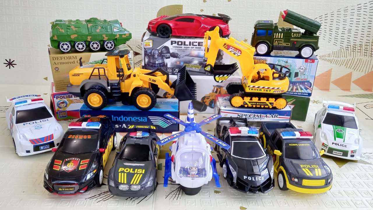 Mobil Mobilan Polisi, Police Car toys, Helikopter Polisi, Robot Polisi ...