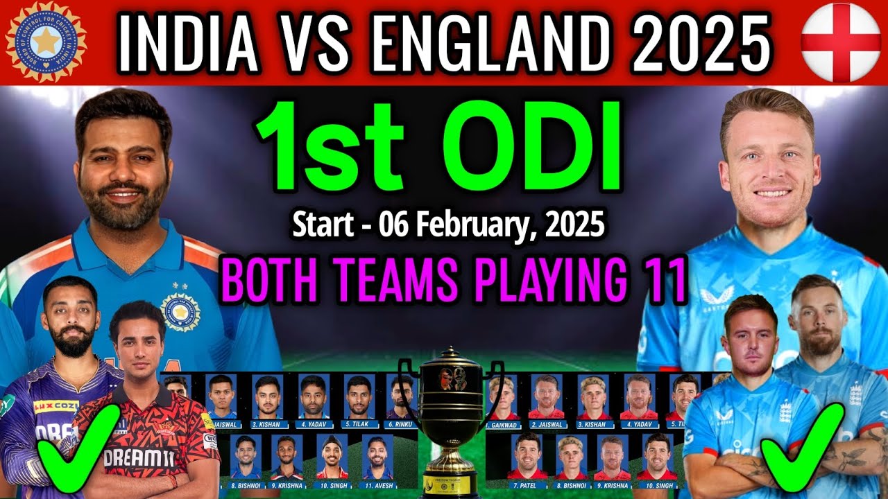 India vs England 1st ODI Match 2025 | India vs England ODI Playing 11 ...