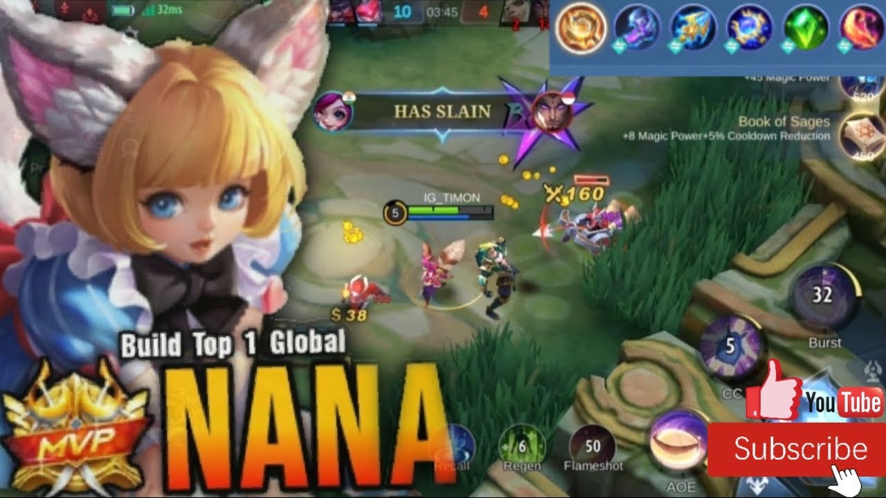 Nana Gameplay 2023/Nana Gameplay Mobile Legends/Nana Top 1 Global Build ...