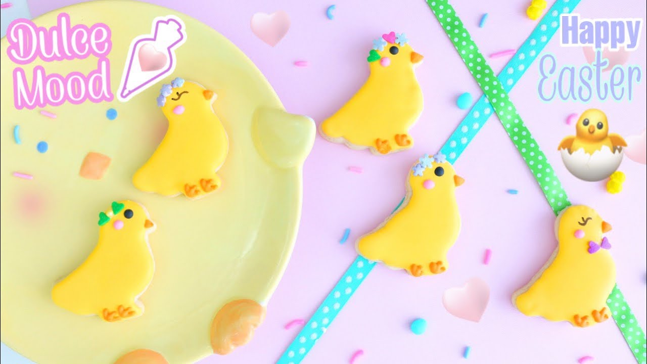 HOW TO MAKE CUTE EASTER CHICK COOKIES “VERY EASY AND SIMPLE” | Dulce Mood 💜 - YouTube