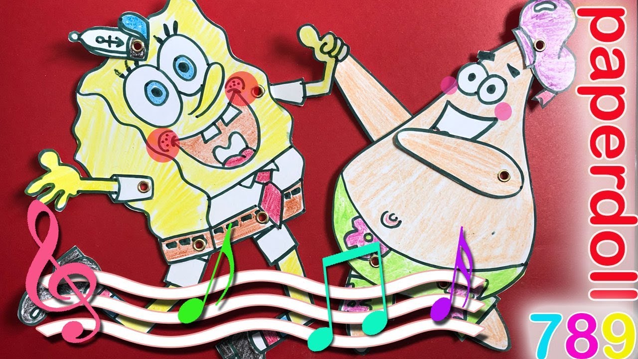 종이인형789#28 [스폰지밥과 뚱이의 막춤][구체관절인형][spongebob][origami][paper doll ...