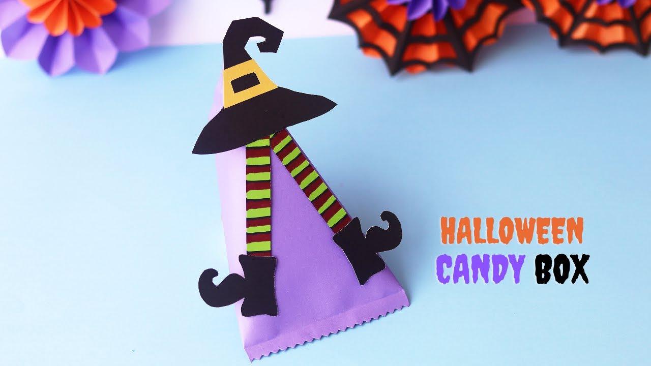 DIY Halloween Candy Treat Box/ Witch box| How To Make Paper Candy Box ...