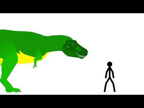 3 TRex & 3 Giganotosaurus VS Human (Stick Nodes Dinosaur)