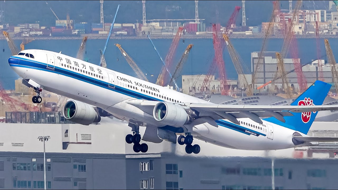 25 Minutes Amazing Hong Kong Plane Spotting | B777, B787, B747, A320 ...