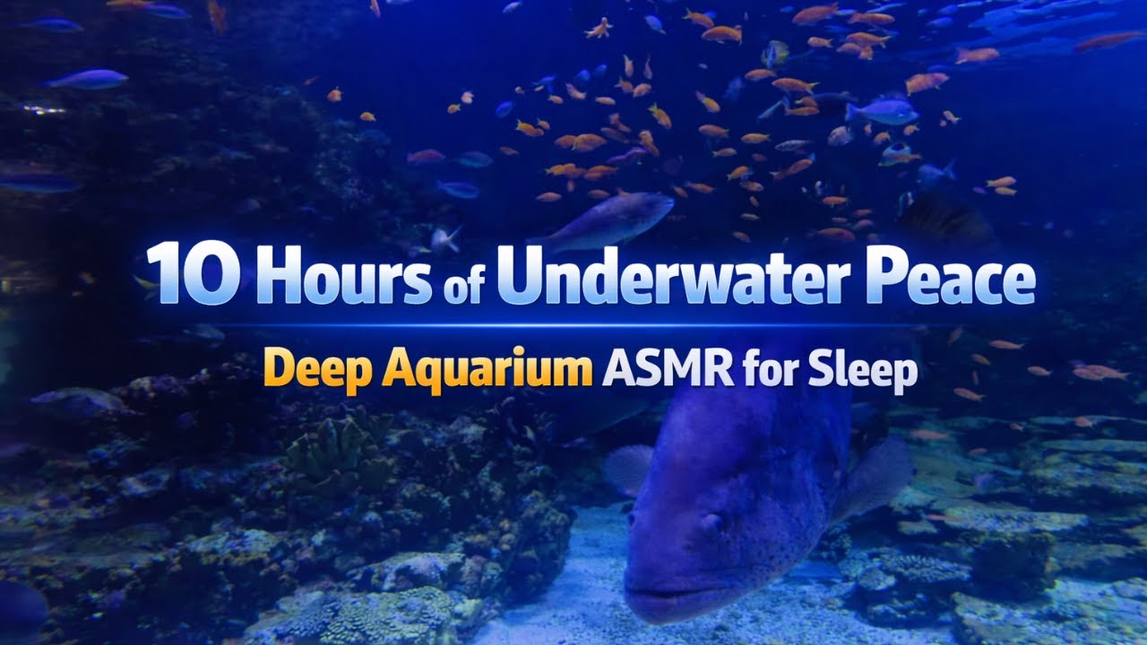 10 Hours of Underwater Calmness | Deep Aquarium ASMR for Sleep and ...