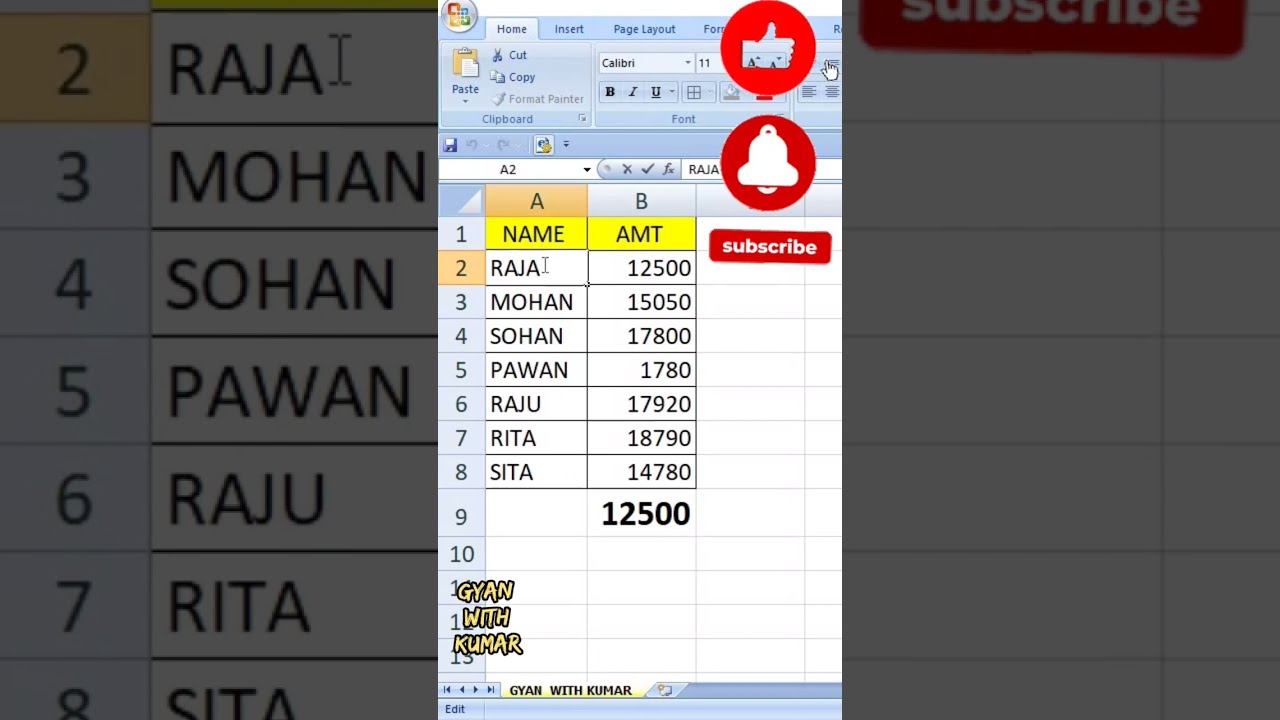 shorts HowTo UseF2 Function Key In Excel excel gyanwithkumar shorts HowTo UseF2 Function Key In Excel excel gyanwithkumar