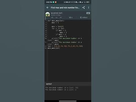 Finding maximum and minimum number from a list within 20 sec without using built-in functions ...