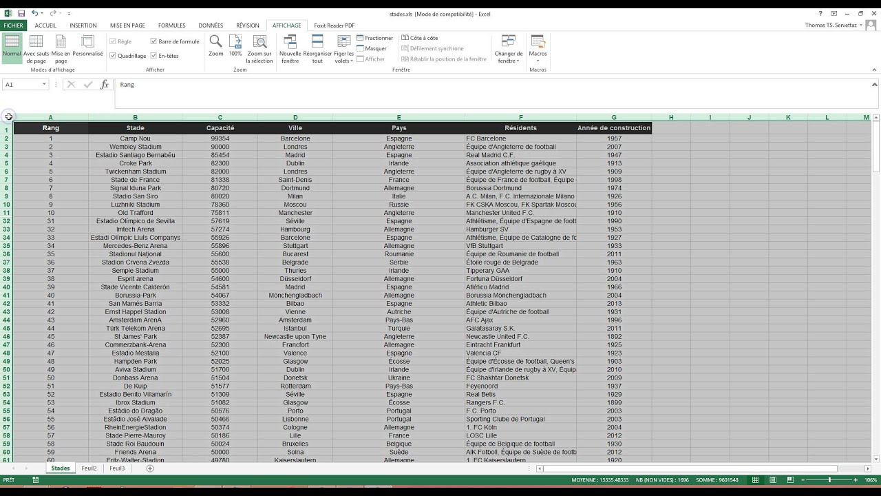 tutoriel Excel 2013 #09 Affichage et mise en page avancée - YouTube