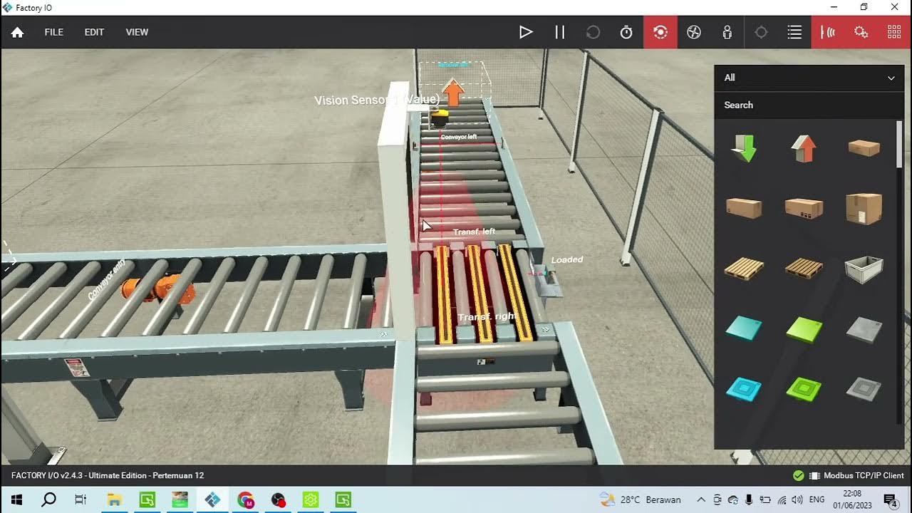 Sorting Items Factory IO menggunakan Ecostruxure Machine Expert - YouTube