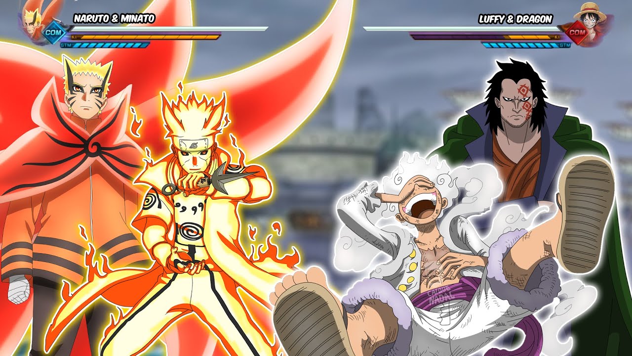 NARUTO BARYON & MINATO VS LUFFY & MONKEY D. DRAGON | Xenoverse 2 MOD ...