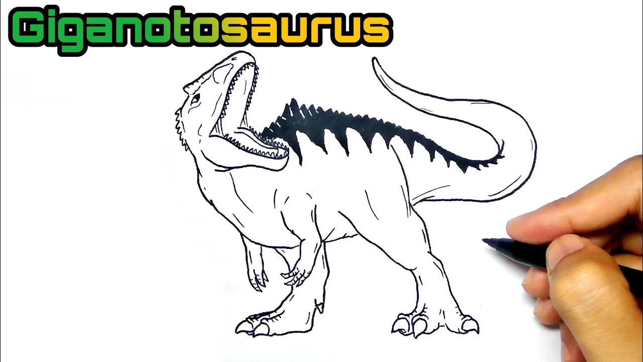 How to draw giganotosaurus || jurassic world dominion - YouTube