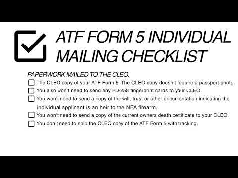 ATF Form 5 Mailing Checklist - Individual & Gun Trust Applicants - YouTube