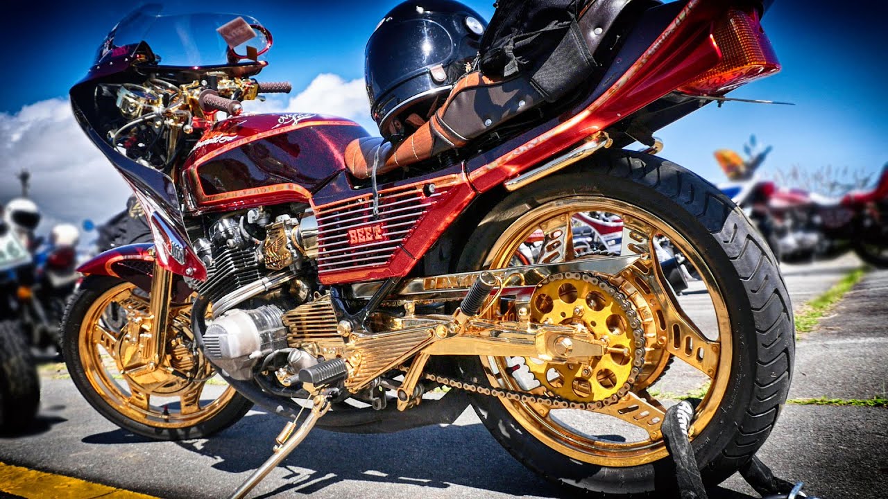 HONDA CBX400F Gold Custom Bike - YouTube