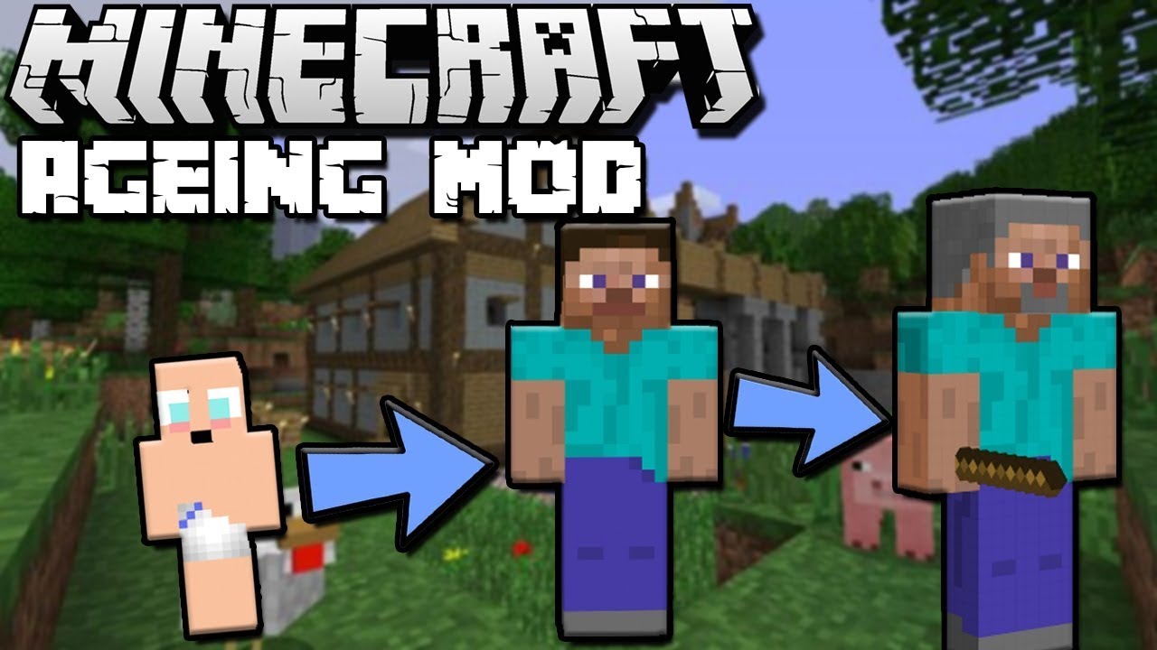 AGE FROM BABY TO MAN | Minecraft - Ageing Mod [Mod Review] - YouTube