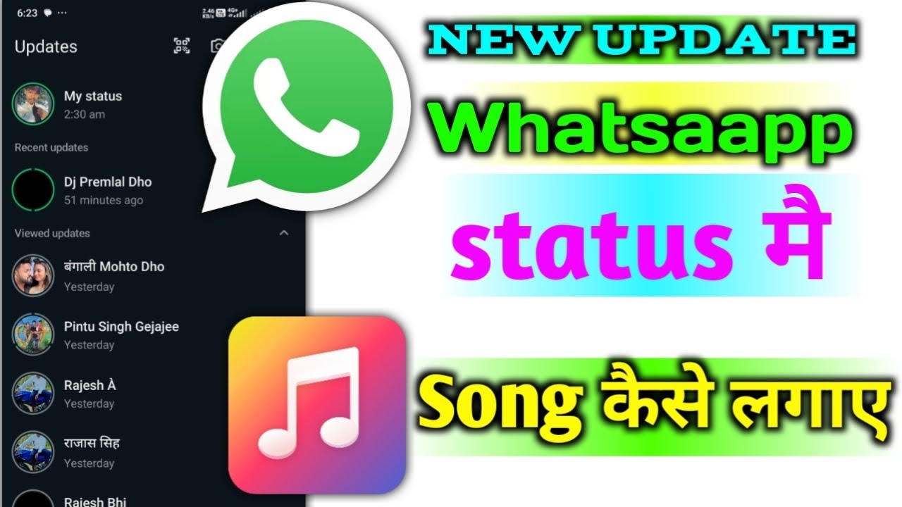 whatsapp status me photo ke sath song kaiselagaye how to add music with ...