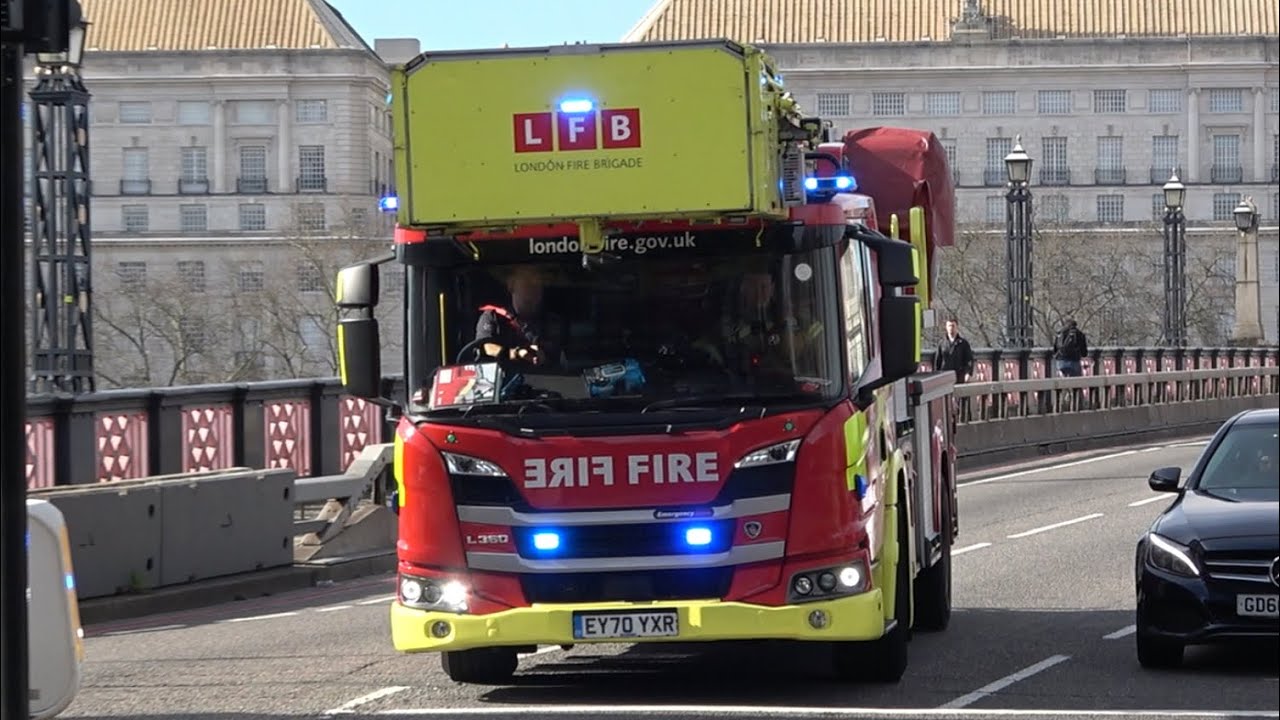 LFB’s FRU’s TL’s and Pumps responding around lambeth roundabout - YouTube