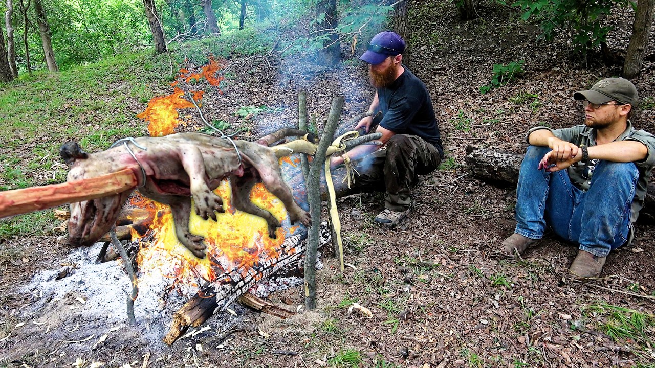 Trap, Eat, Cook, Using 'Strange Singe Cooking Spit Roast Technique ...