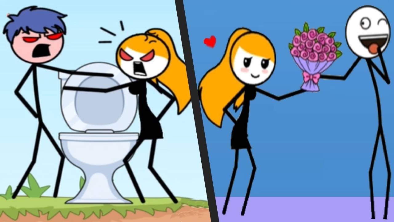 TOILET TIME vs STICKMAN ROLL - All Levels satisfying Double Mobile ...