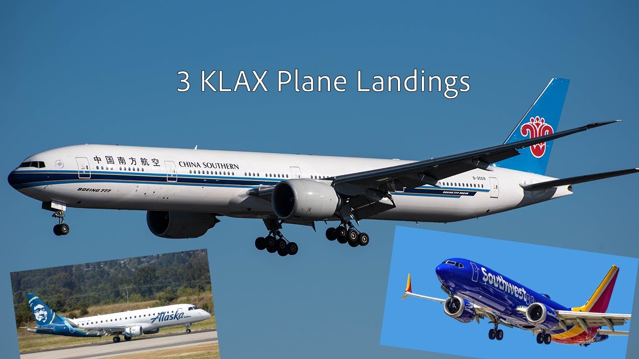 3 plane landings at KLAX! - YouTube