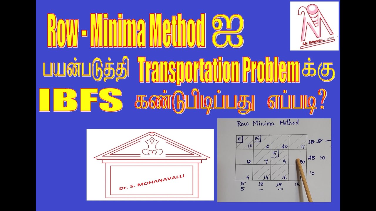 Find the IBFS of a TP using Row – Minima method - YouTube