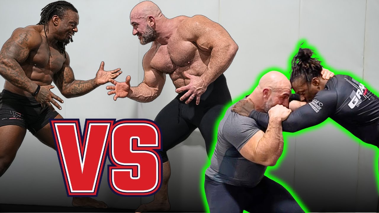 Pro bodybuilders BJJ/GRAPPLING super MATCH (to submission!) - YouTube
