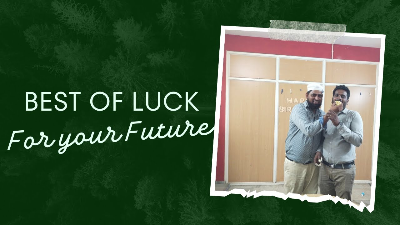 Best of luck Hari Krishna for your future - YouTube