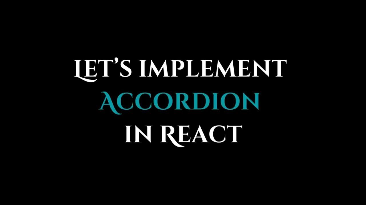Build a React Accordion from Scratch | ReactJS tutorial - YouTube